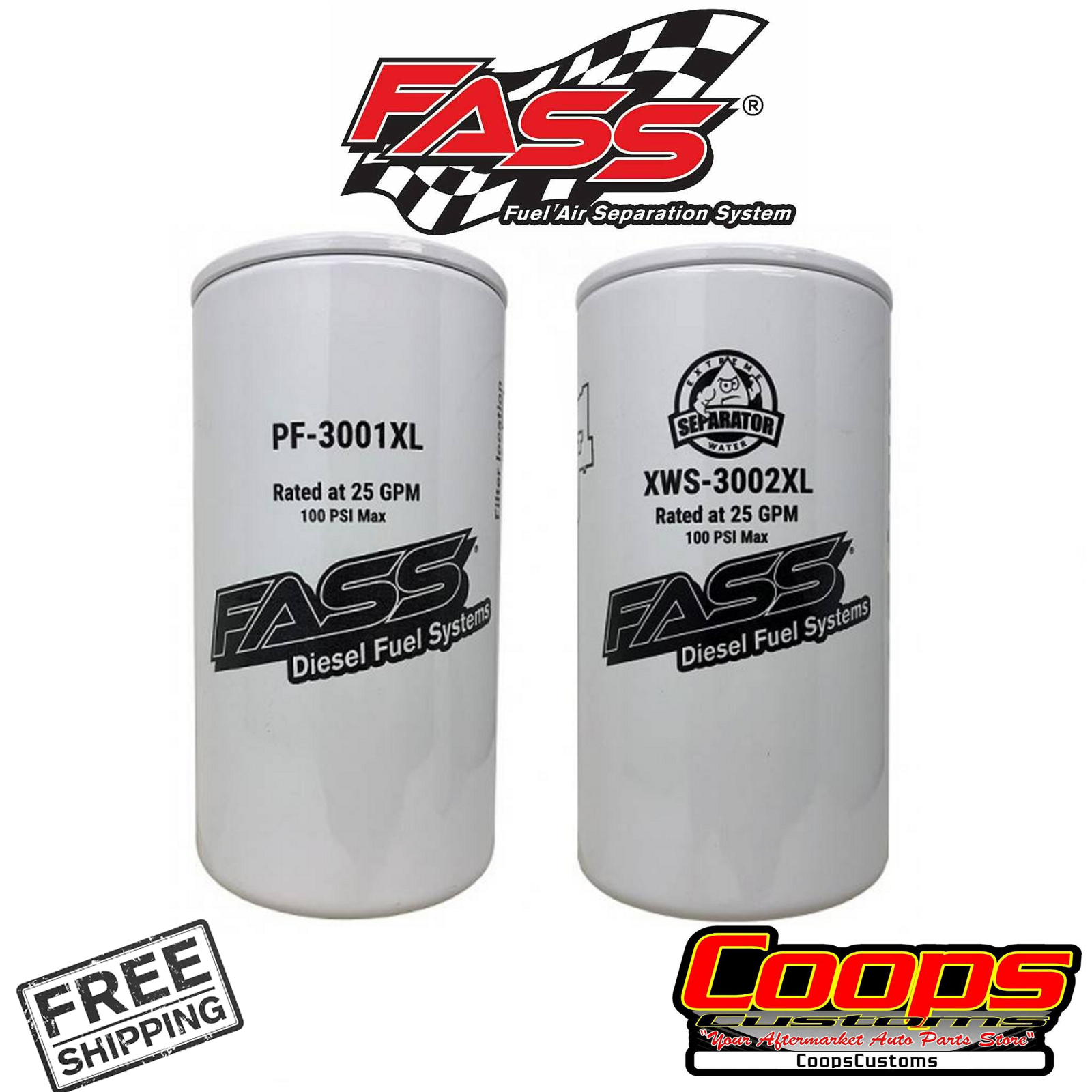 FASS XL Filter Extended Length Replacement Fuel Filters XWS-3002XL / PF ...