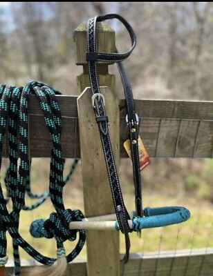 Bitless Hackamore Rawhide Bosal and Mecate Rein Complete Set New Horse ...