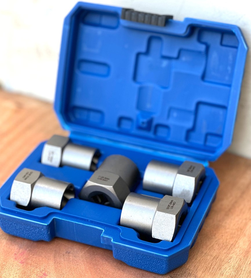 5pcs 1/2" Dr. SAE MM Jumbo Twist Socket Set Remove Extract Broken Bolt ...