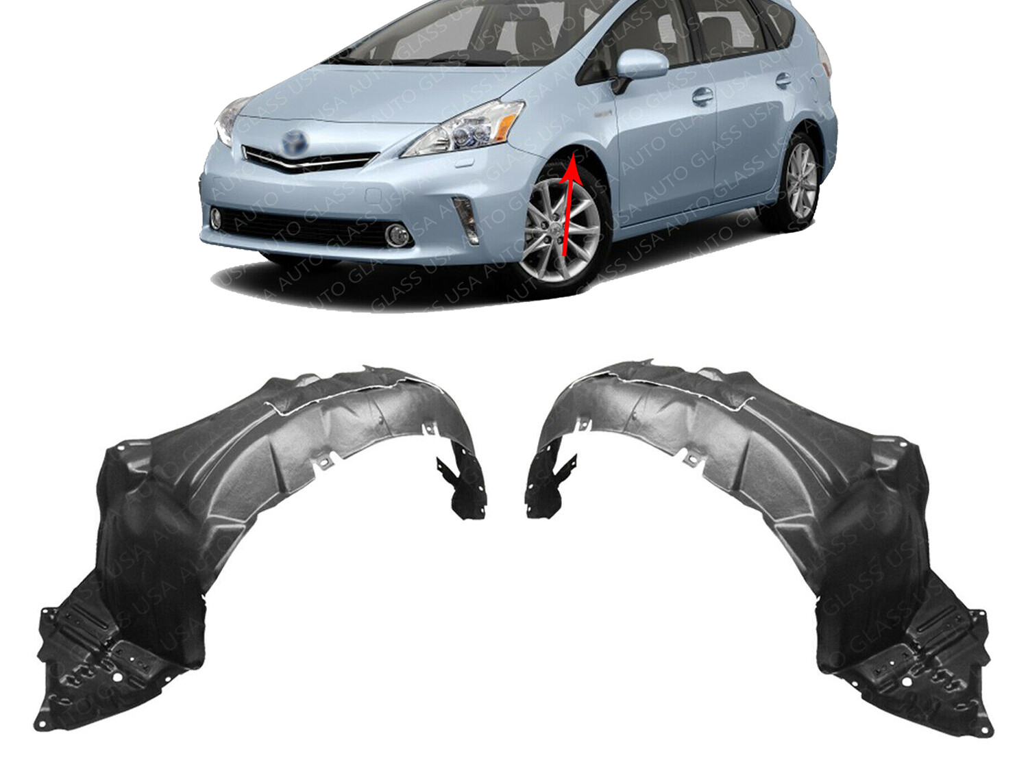 Fender Liners Set Front For 2012-2014 Toyota Prius V | eBay