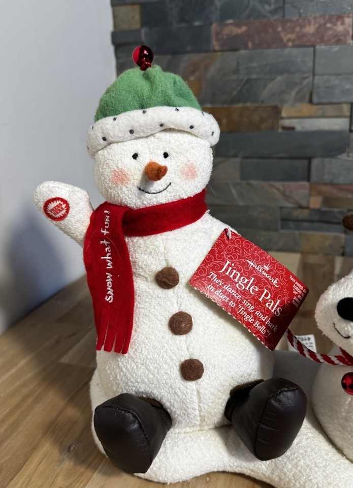 Hallmark Jingle Pals Snowman and Dog Snow What Fun Animated Musical ...