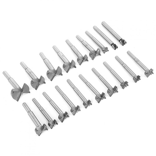 Forstner Drill Bit Set, 16 Pcs 15mm-35mm, Flat Wing Wood Drill Bits ...