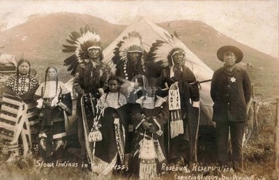 Native American Sioux Indians Rosebud Reservation Sheriff RPPC Postcard ...