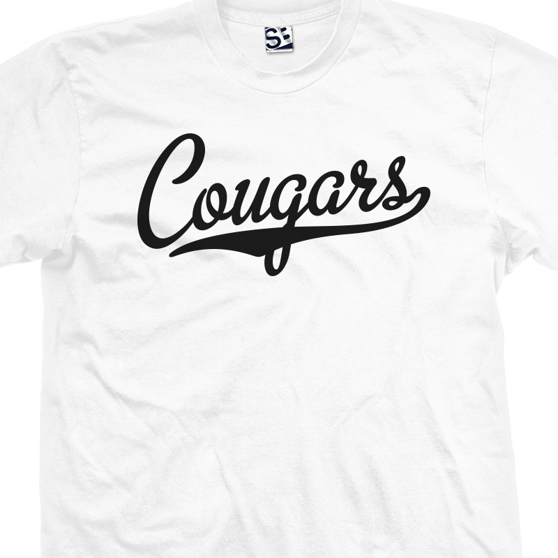 Cougars Script Tail Shirt | High School Sports Football Team | All Size ...