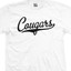 Cougars Script Tail Shirt - High School Sports Football Team - All Size ...