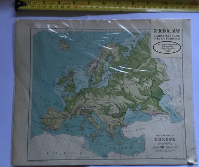 Physical MAP of EUROPE, 1981, By JGB Bartholomew, Macmillan & Co ...