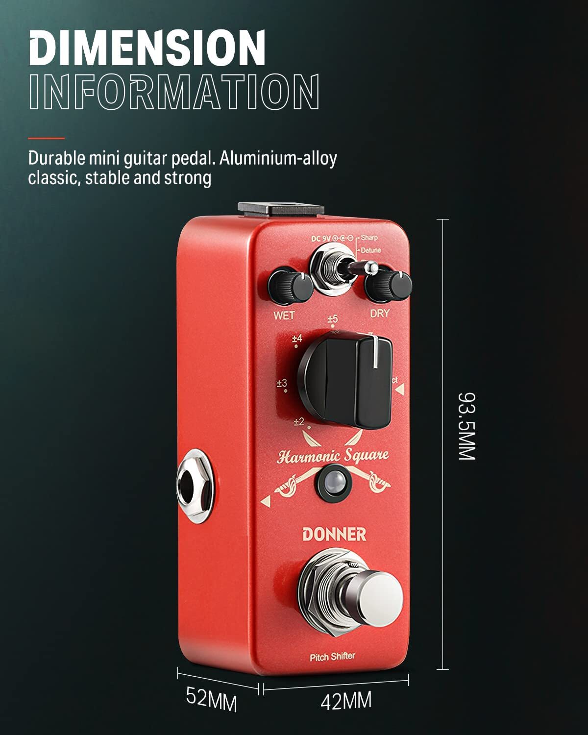 ⚔️ Donner Octave Harmonic Square Guitar Effects Pedal 7 Shift Type 3 ...