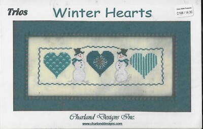 Charland Designs~Winter Hearts ~with Charm cross stitch | eBay