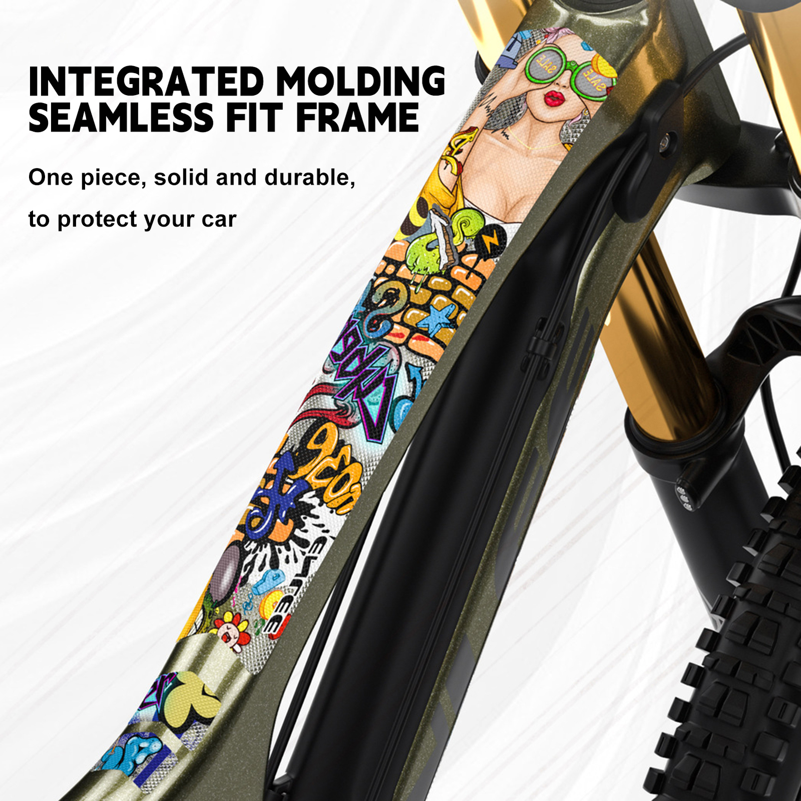 3D MTB Bicycle Protective Decal Stickers Mountain Bike Frame Film ...