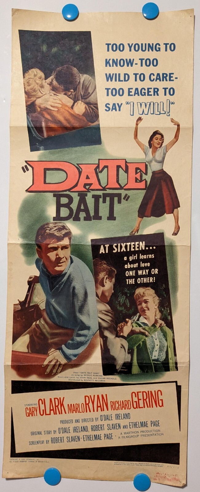 DATE BAIT - Great 1960 teensploitation bad girl insert! Too eager to say I WILL! | eBay