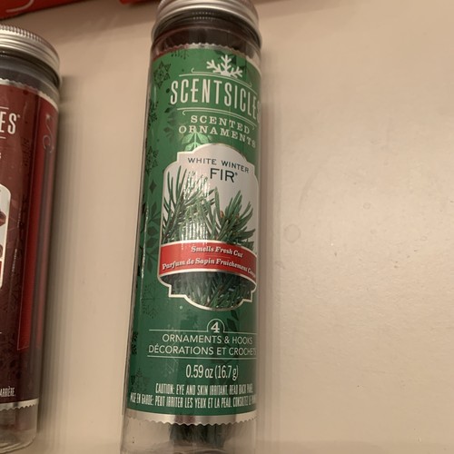 BRAND NEW Scentsicles Scented Ornaments White Winter Fir or Cinnamon w ...
