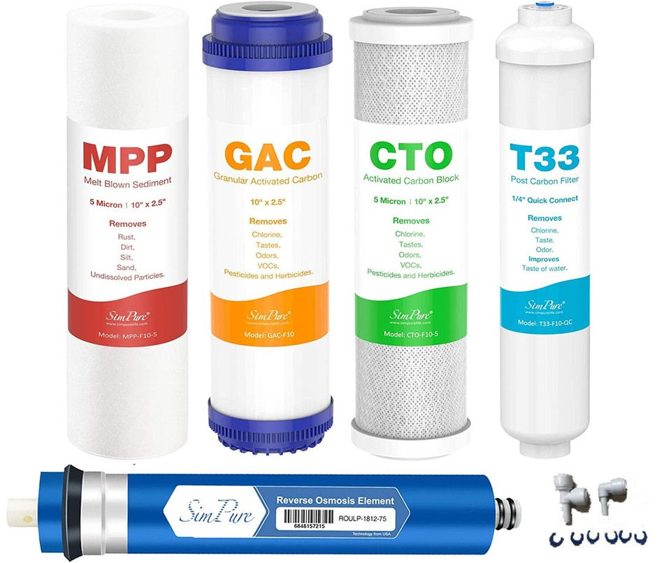 Simpure 6 Stage Alkaline Under Sink Reverse Osmosis Water Filter System ...