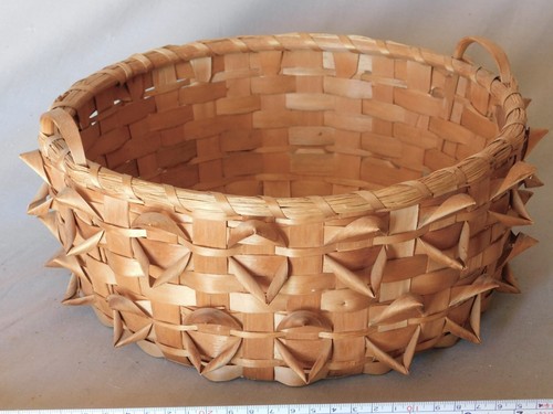 Vintage Native American ash splint basket sweetgrass Wabanaki Penobscot ...