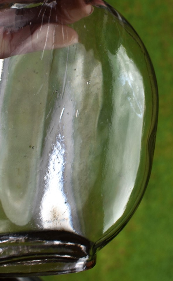 ANTIQUE PUMPKIN SEED FLASK BOTTLE CLEAR Light Tint NICE CONDITION 12 oz ...