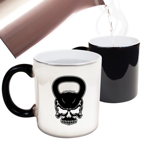 Gym Kettlebell Skull Funny Mugs Novelty Colour Changing Mug GIFT BOXED ...