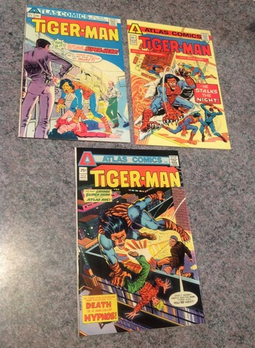Tiger-Man #1 #2 #3 Set 1975 Atlas Comics Origin Paramount Optioned ...