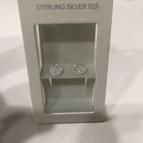 I Am Sterling Silver Circle Gem Embedded Stud Earring Set | eBay