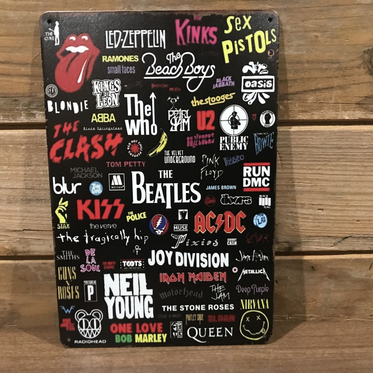 Classic Rock Band Logos Collage