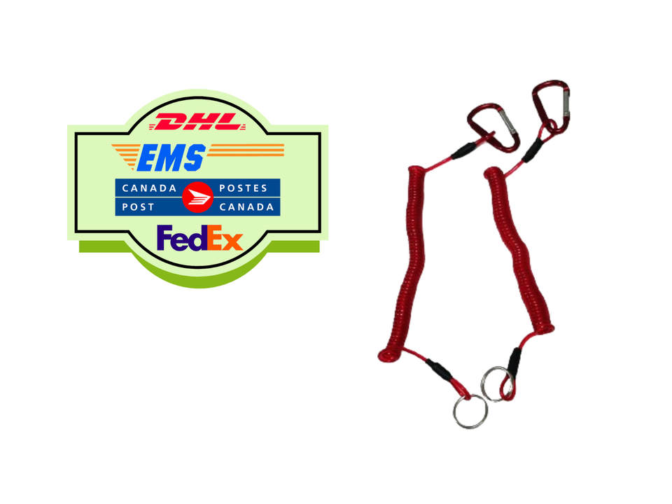 X2 Clasp Stretch Tether Hook Key Chain Coil Cord Lanyard Spiral ...