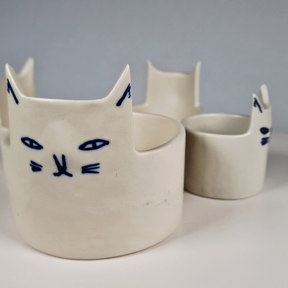 Anthropologie Four Nesting Cat Measuring Cups Kaye Blegvad kitchen ...