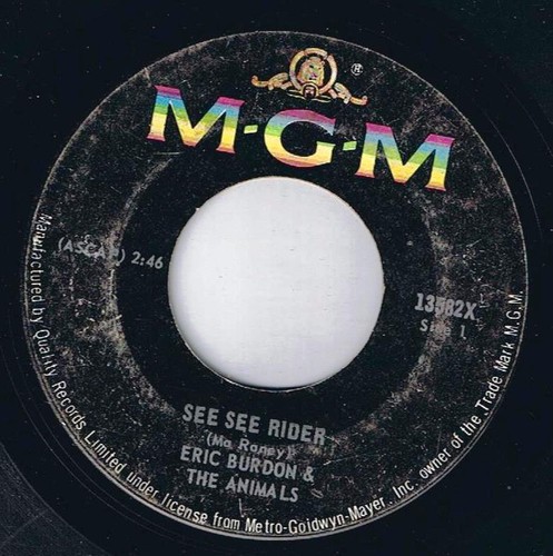 Eric Burden & Animals See See Rider 45 rpm She'll Return It | eBay