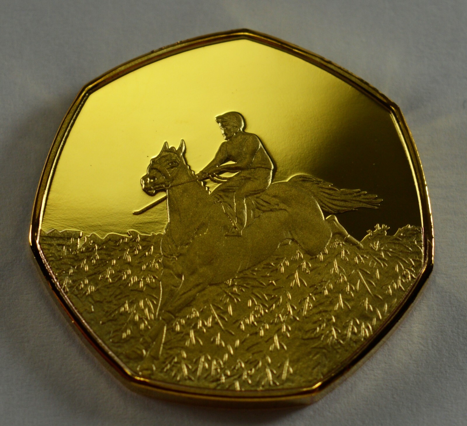 RED RUM RACEHORSE 24ct Gold Commemorative ERROR COIN. Collectors, Grand ...
