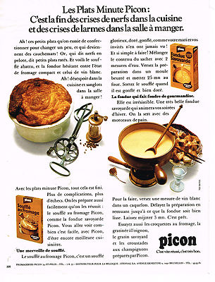 PUBLICITE ADVERTISING 074 1972 PICON fromage les PLATS MINUTE | eBay