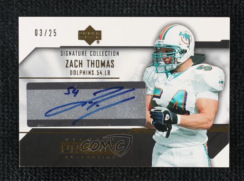 Zach Thomas Autographed Signed 2004 UDA Pro Sigs Signature Collection ...