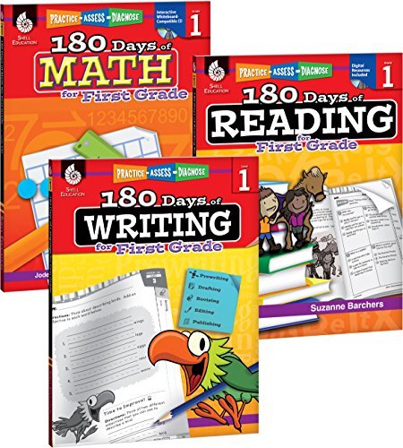 180 Days of Reading Writing and Math for First Grade 3-Book Set by ...