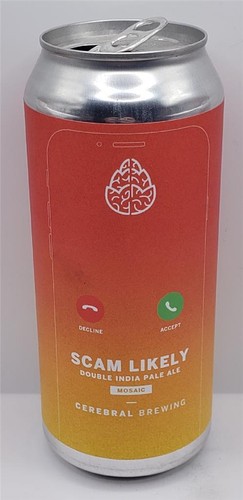 Craft Beer Can Cerebral Brewing Company Scam Likely Double India Pale ...