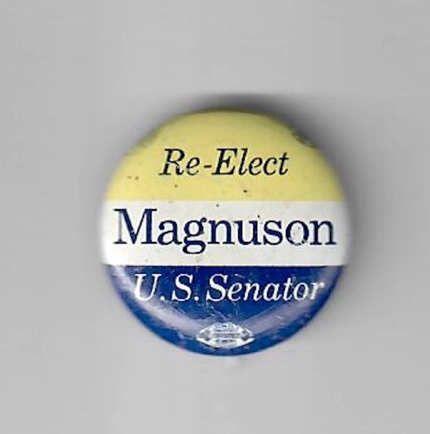 Six Term Washington Senator Warren Magnuson Lithograph Button from ...