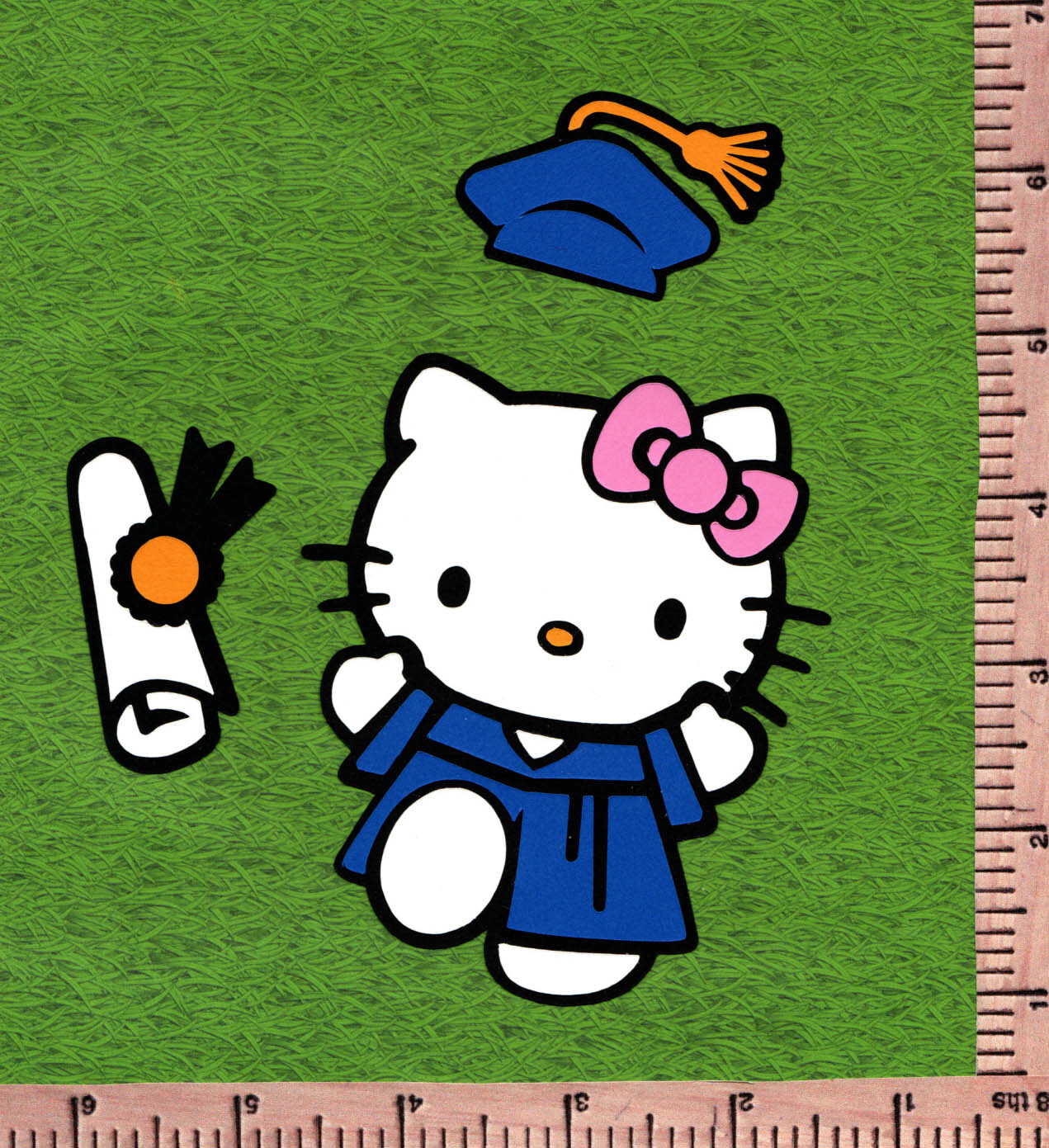 Hello Kitty Graduate , Layered, 4.5" tall- Scrapbooking, ANY COLORS! | eBay