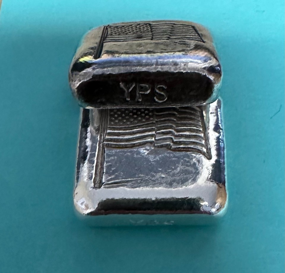 1 oz Hand Poured 999 Silver Bullion "Flag Bar" by YPS - Yeager's Poured ...