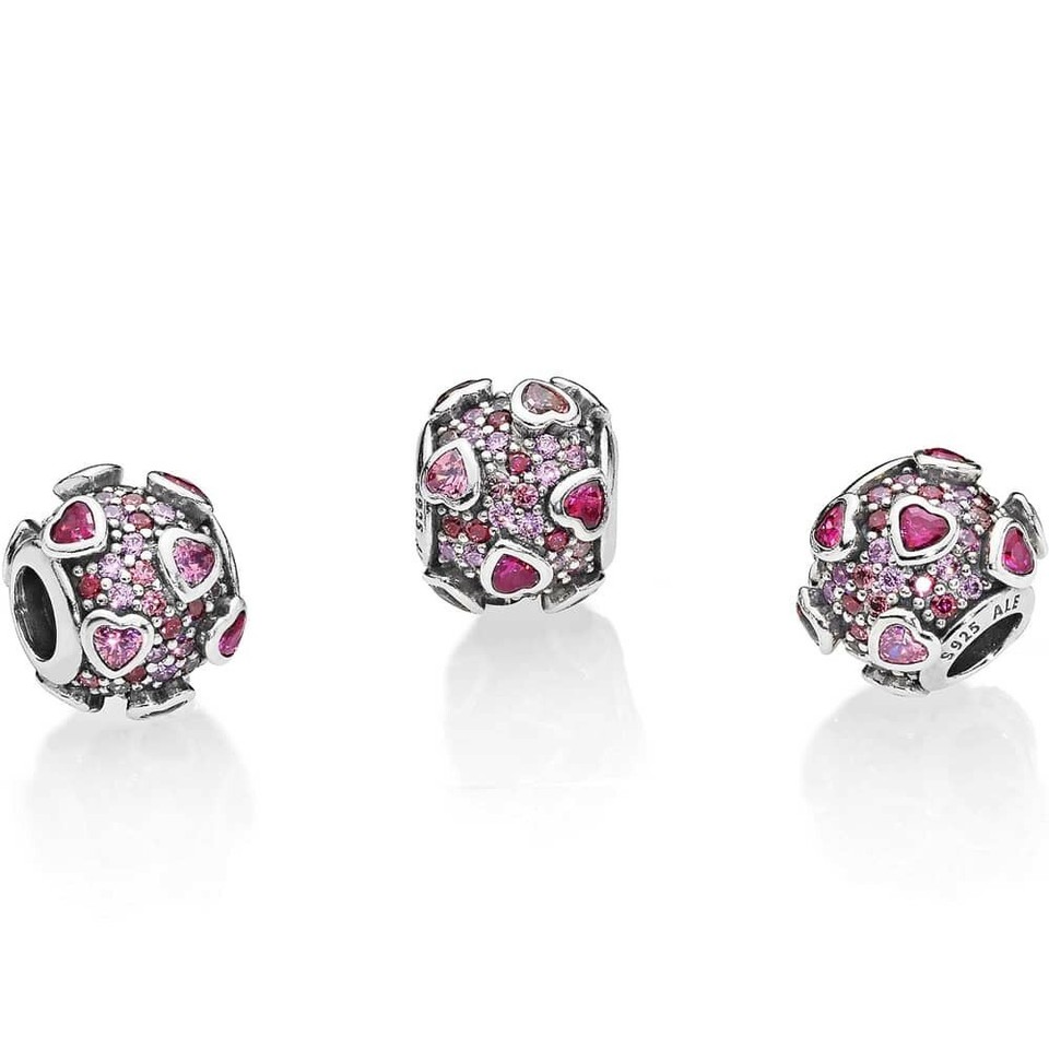 PANDORA Charm With Fancy Pink Red And Orchid CZ 796555CZSMX | eBay
