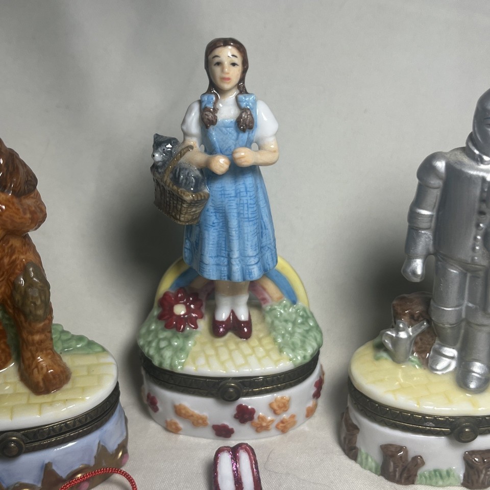 Lot of 5 Midwest of Cannon Falls Wizard of Oz Porcelain Trinket Boxes w ...