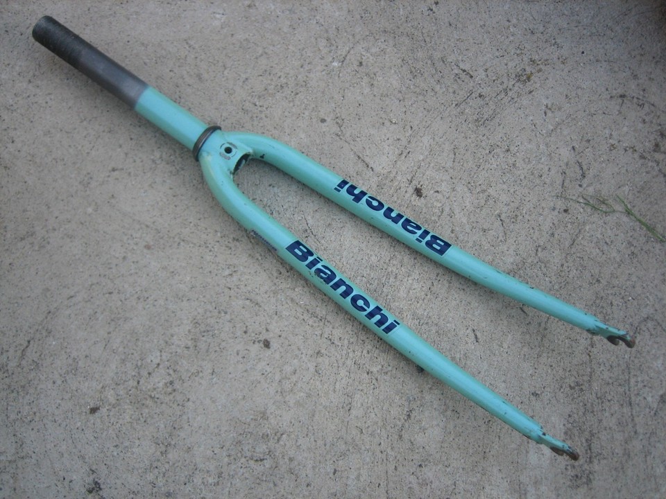 Bianchi Chromoly Double Butted Celeste Road Racing Threaded 700c Fork 1 ...