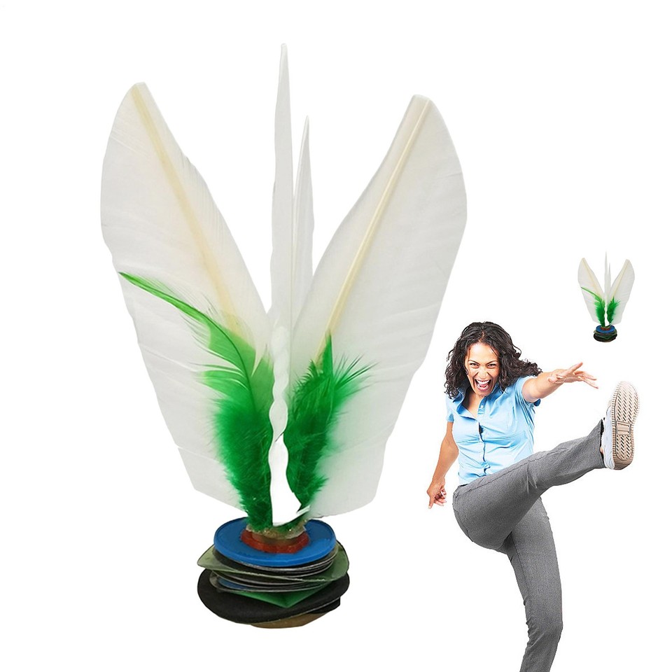 Kick Shuttlecock White Feathers Chinese Jianzi Foot Kick Sports Outdoor ...