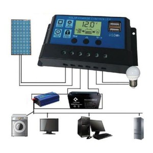 PWM 10 Dual USB Solar Panel Battery Regulator Charge Controller 12V 24V ...