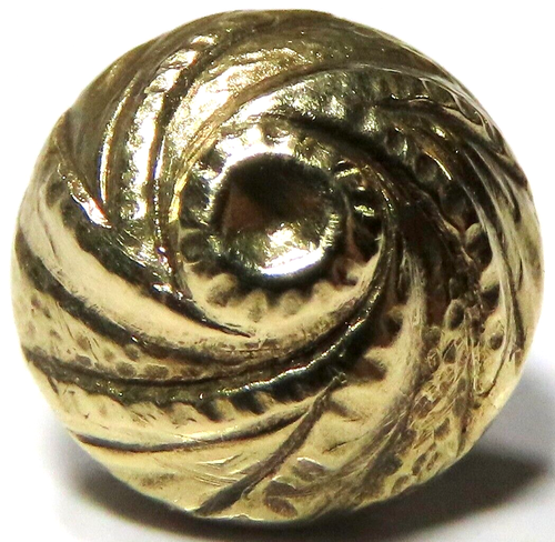 ANTIQUE 19th C. ENGLISH GILT BRASS GENT'S WESKIT BUTTON w/TEXTURED ...