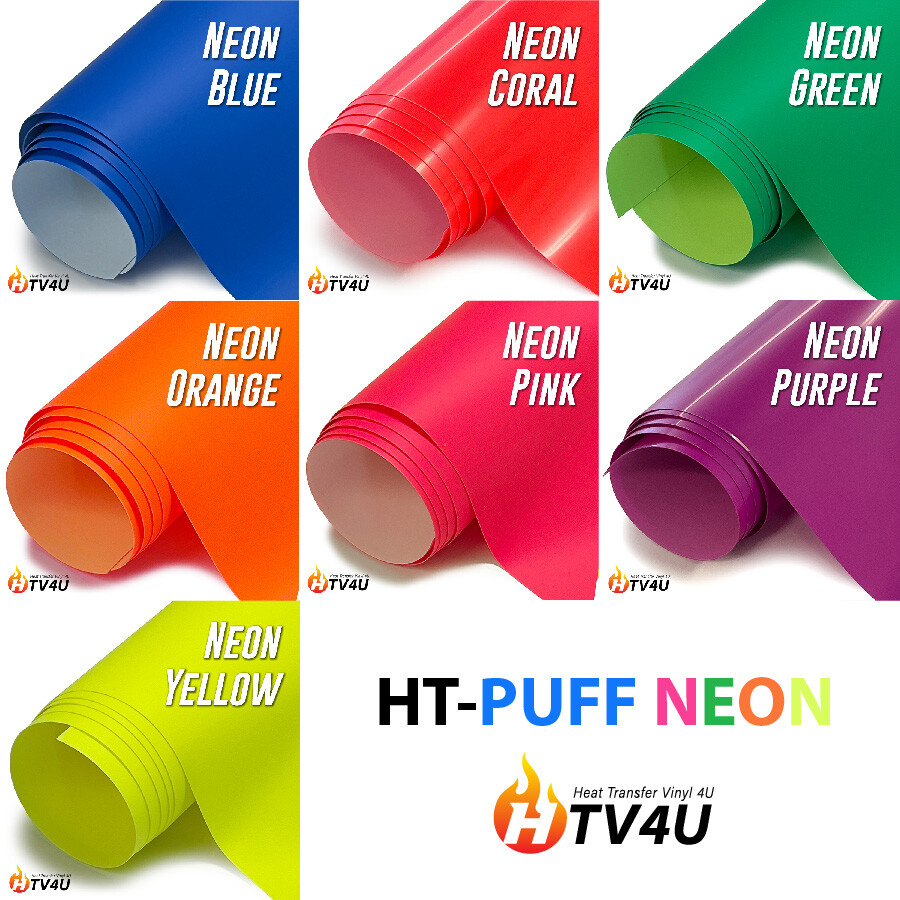 Heat Transfer Vinyl HT- Puff Neon (HTV 3D) 20" Roll **FREE SHIPPING ...
