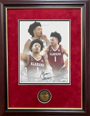 ALABAMA BASKETBALL MARK SEARS AUTOGRAPHED PHOTO FRAMED WITH COIN JSA ...