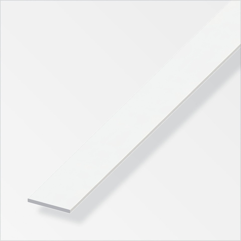 Flat PVC Plastic Strips Trim Finishing Bar White Angles ALFER 1 Metre ...