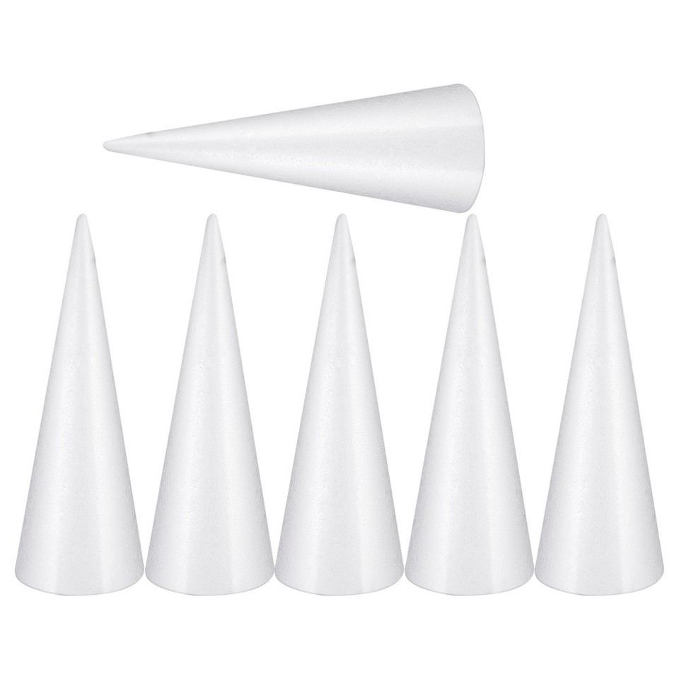 6 Pcs Cone Shaped Floral Foam Craft Polystyrene Shapes Christmas | eBay ...