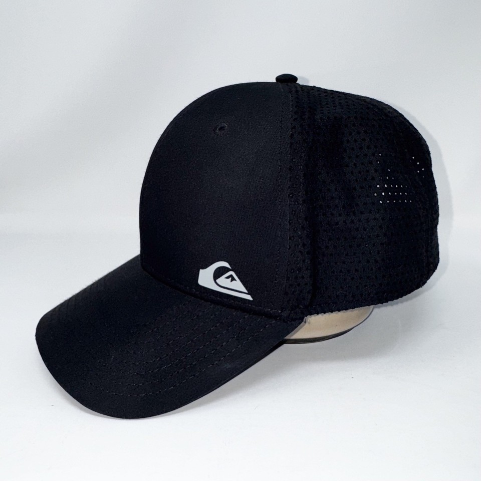 Quicksilver Black/White Embroidered Logo Snapback Men's Hat Cap | eBay