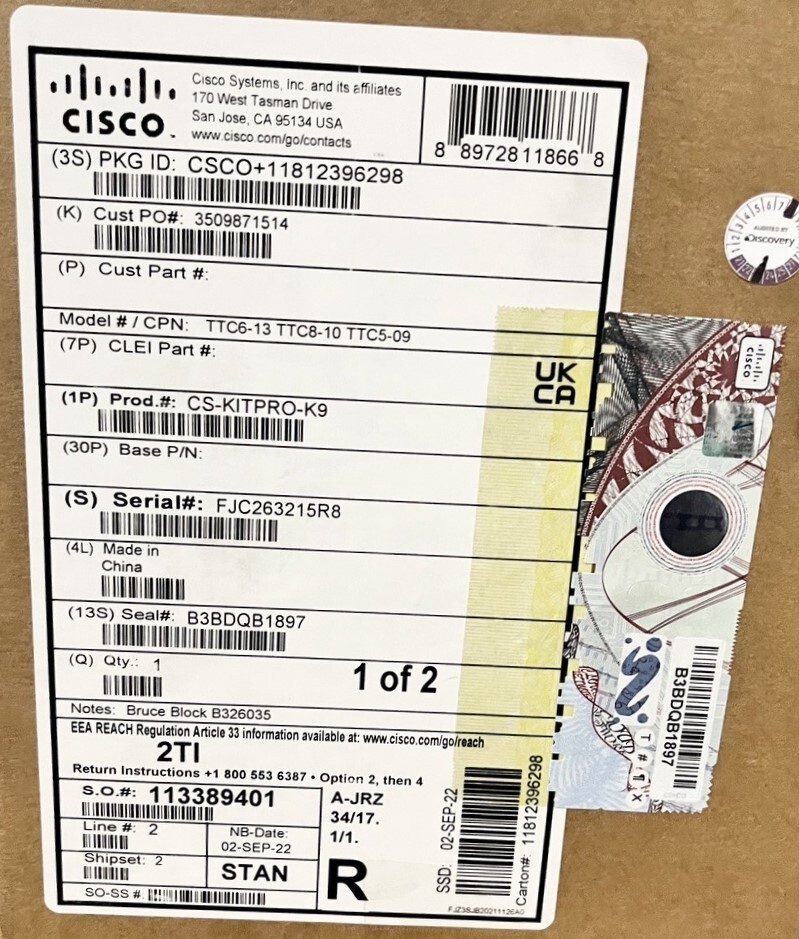 NEW - Cisco CS-KITPRO-K9 Webex Conference Kit Pro w/ Codec, Quadcam ...