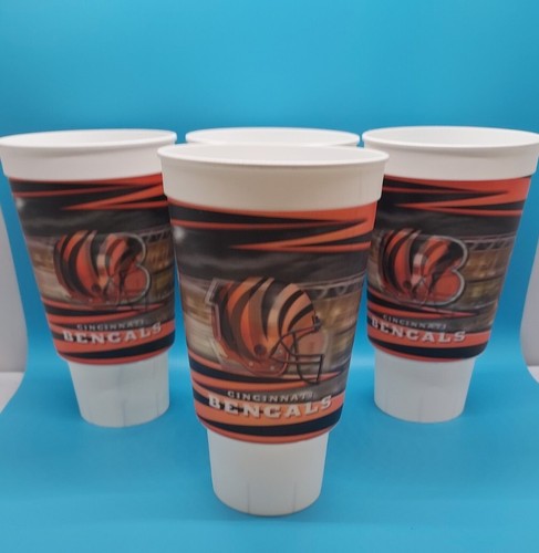 HOLOGRAPHIC CINCINNATI BENGALS CUPS • Lot of 4 NFL Plastic Stackable 7 ...
