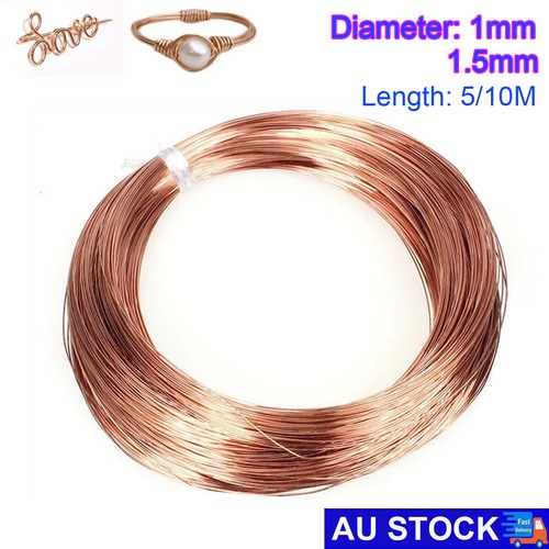 Pure Bare Copper Wire Uncoated Cable Coil 1.5mm 1mm Jewellery Craft ...