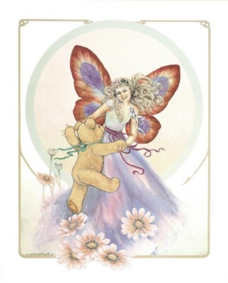 Mini Poster Joy Scherger Fairy Waltzing With Daisies and Teddy | eBay ...