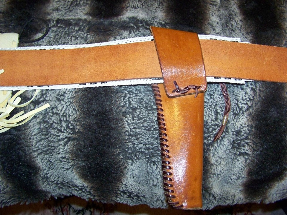 CUSTOM BEADED GUNFIGHTER/POW WOW /MOUNTAIN MAN BELT , KNIFE AND HOLSTER ...