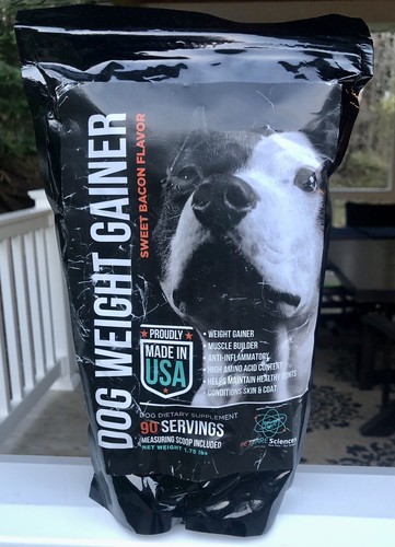 Dog Weight Gainer, Sweet Bacon Flavor, 90 Servings, 1.75 lbs, Muscle ...